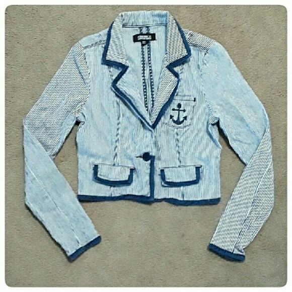 Forever 21 | Jackets & Coats | Nautical Inspired Blue Pinstripe Blazer ...